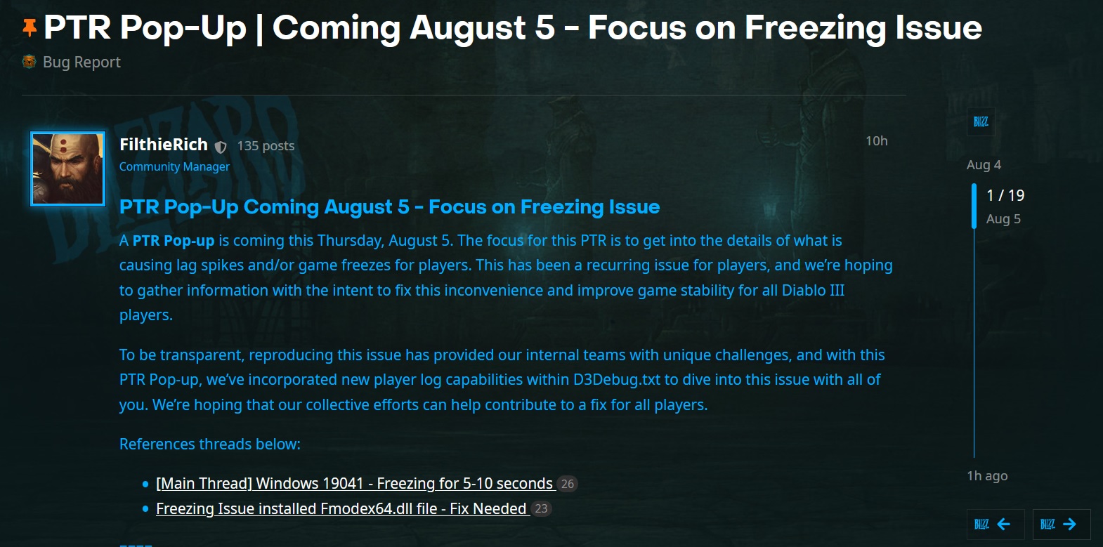 Heute kommt ein neuer D3 PTR